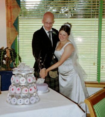 Cutting the cake...